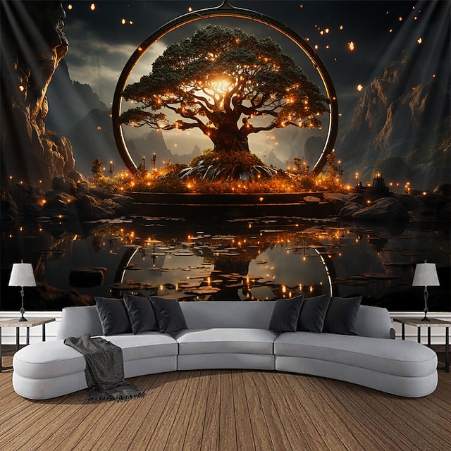 Trippy Tree of Life Hanging Tapestry Wall Art Large Tapestry Mural ...