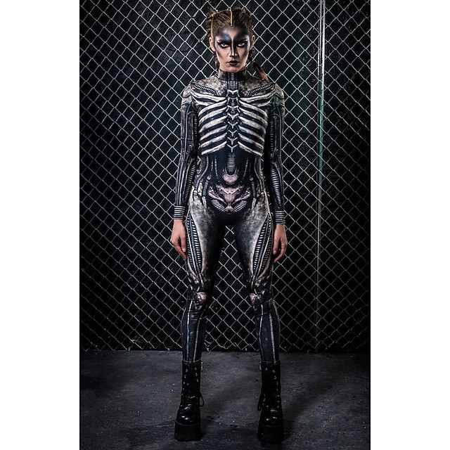 Carnival Costume Full Body Suit 2026 Skeleton Skull Carnival Cosplay ...