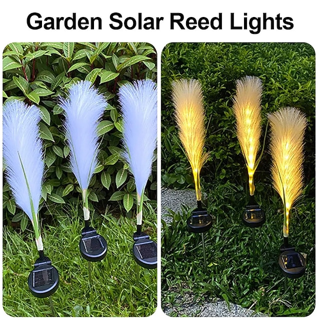 Garden Solar Reed Lights Outdoor Fiber Light Waterproof Garden Lamp ...