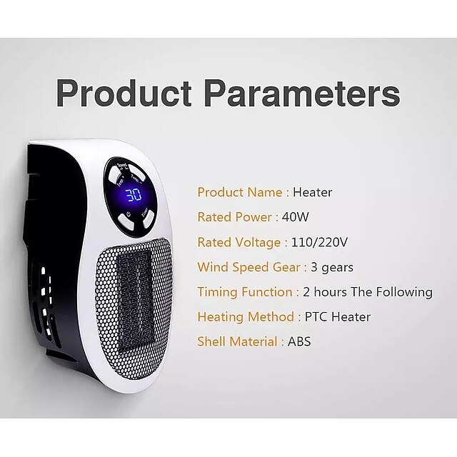 Wall Space Heater, Portable Electric Heater with Programmable ...