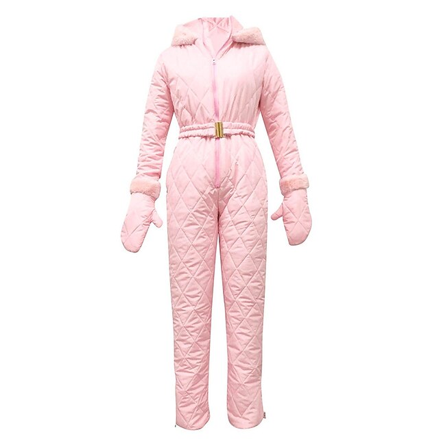Women's Jumpsuit Ski Suit Outdoor Winter Thermal Warm Windproof Hooded ...