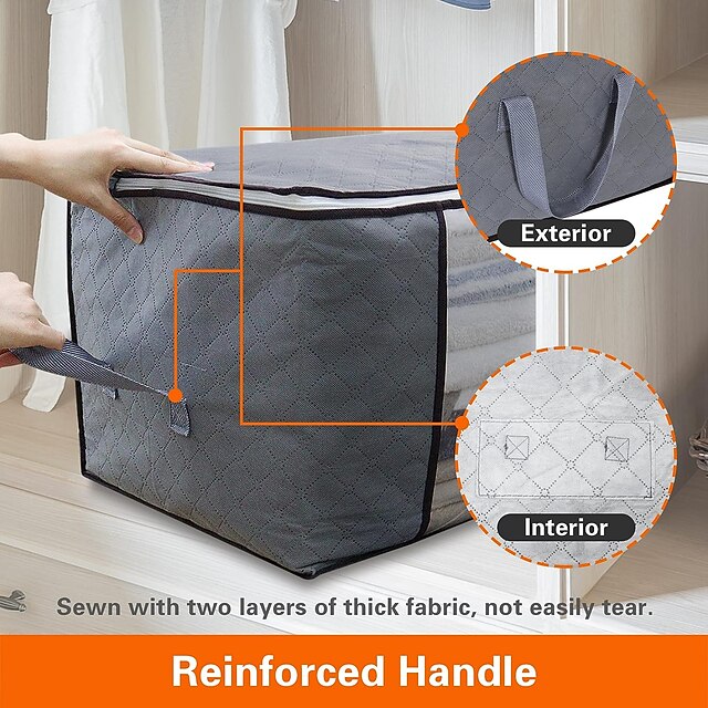6pcs Clothes Comforter Storage Bags 90L Large Capacity Clothing ...