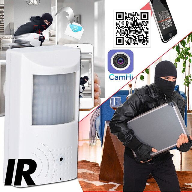WIFI Pinhole Hidden PIR Style IR Audio IP Camera with NVR Audio Two-way ...