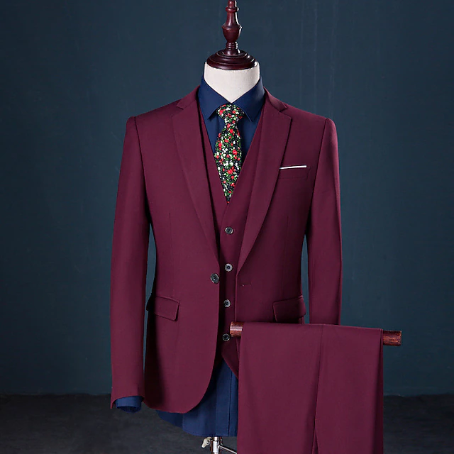 Men's Set Cocktail Attire Blazer Business Formal Evening Wedding Party ...