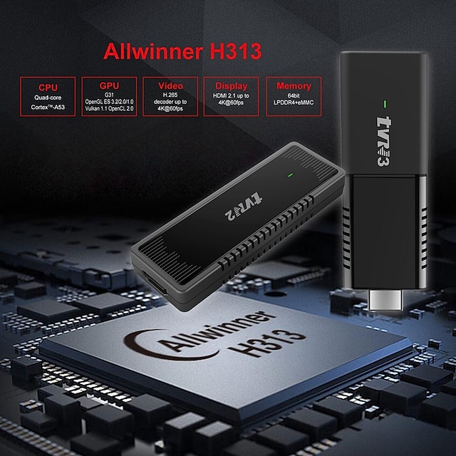 TV Smart Stick 1080P 4K Android 10 2GB RAM 8GB ROM Wifi HDMI compatible ...