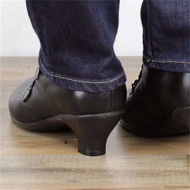 Women's Victorian Black Lace-Trimmed Button Ankle Boots - Perfect for ...