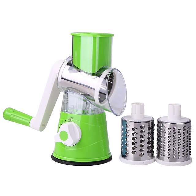Manual Rotary Cheese Grater Kitchen Speed Round Tumbling Box Shredder ...