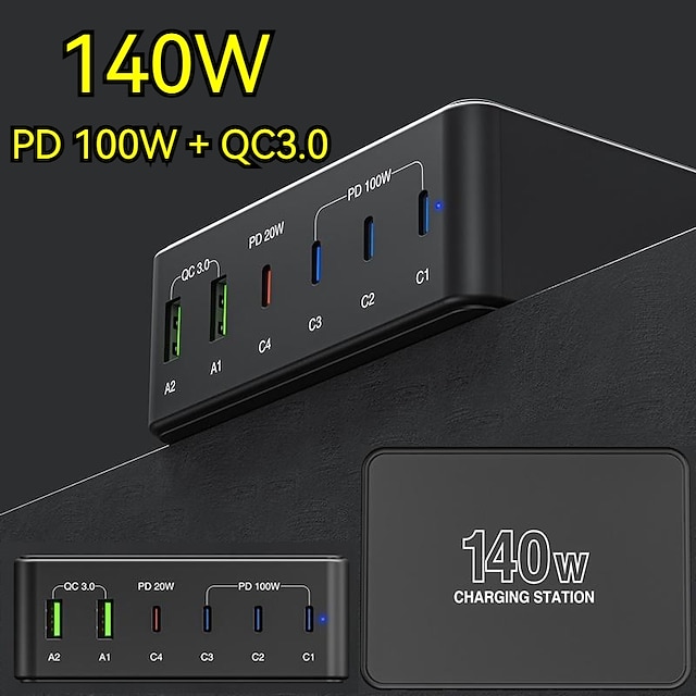 USB 3.0 USB C Hubs 6 Ports 6-in-1 Support Power Delivery Function USB ...
