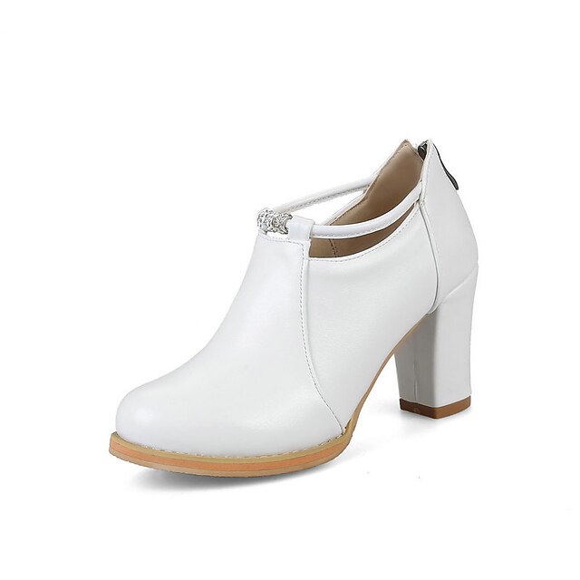 Women's Black Ankle Boots with Buckle Detail and High Block Heel ...