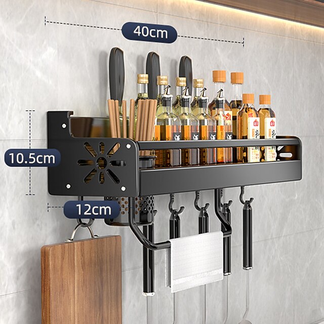 1pc Seasoning Rack With Hook, Kitchen Storage Rack, Multifunctional ...