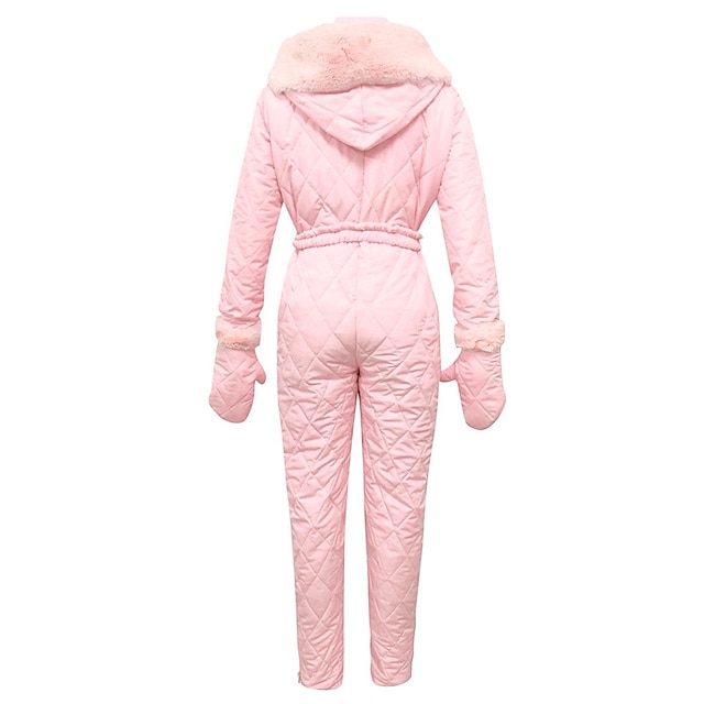 Women's Jumpsuit Ski Suit Outdoor Winter Thermal Warm Windproof Hooded ...