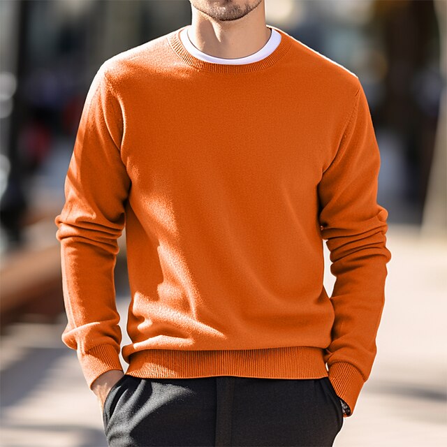 Men's Dress Sweater Wool Sweater Pullover Sweater Jumper Cropped ...