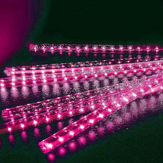 Solar Meteor Shower Rain Lights 30cm/50cm/80cm 8 Tubes Falling Raindrop ...
