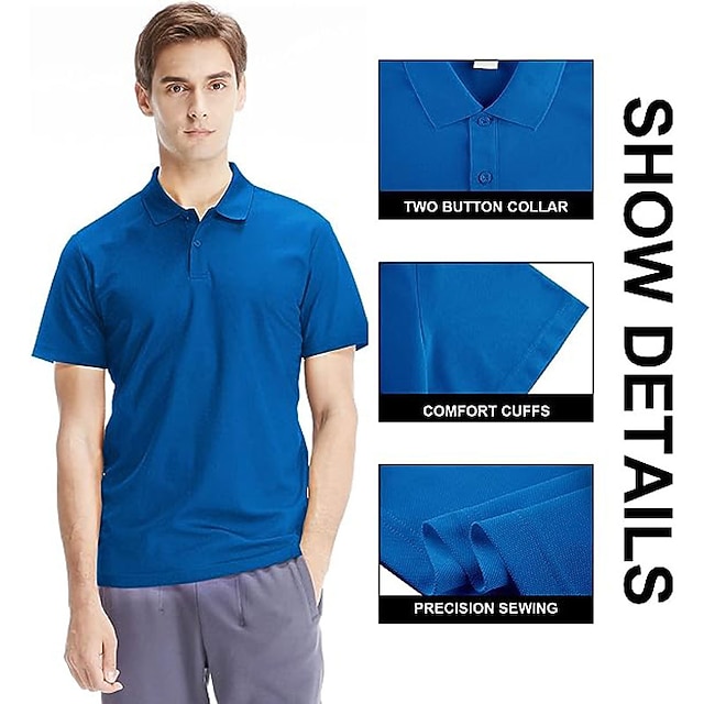 Men's Lapel Polo Graphic Polo Button Up Polos Polo Shirt Cotton Polo ...