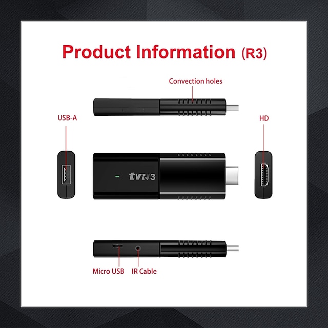 TV Smart Stick 1080P 4K Android 10 2GB RAM 8GB ROM Wifi HDMI compatible ...