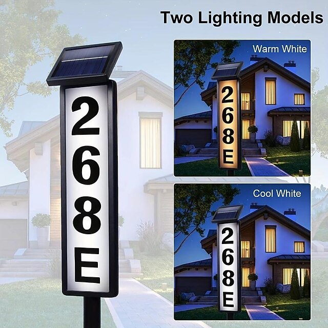 Solar House Number Sign Solar Led Lighting Letters Waterproof Solar ...