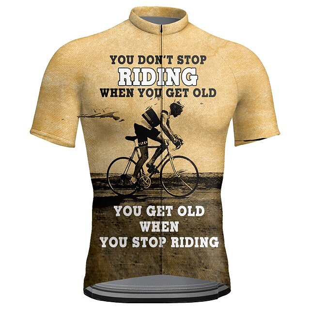 Men's Cycling Jersey Graphic Letter & Number Short Sleeve Bike Jersey ...