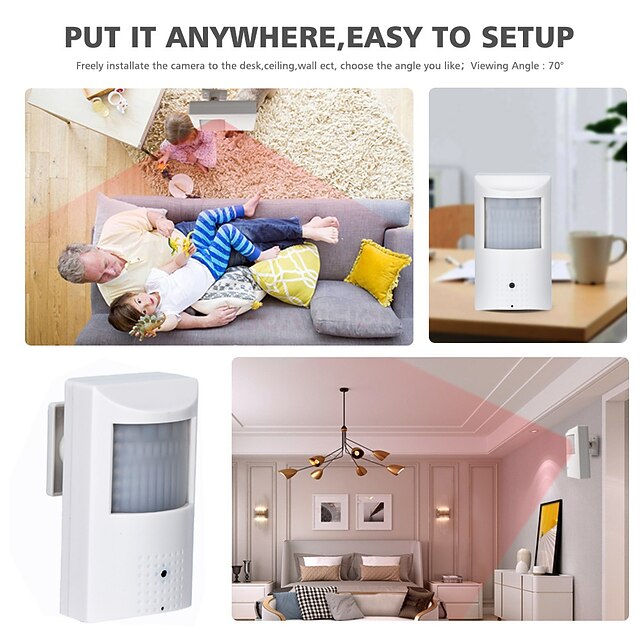 WIFI Pinhole Hidden PIR Style IR Audio IP Camera with NVR Audio Two-way ...