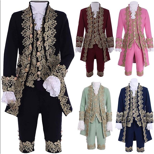 Rococo Baroque Victorian Outfits Fancy Dress Men's Royal Halloween ...