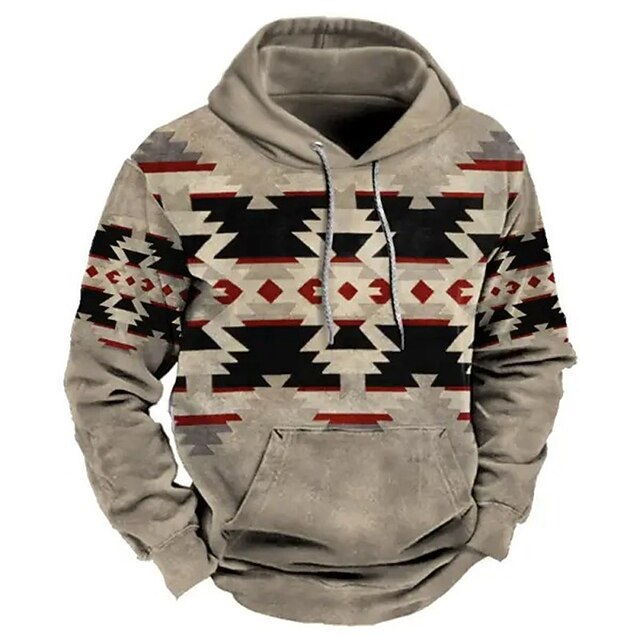 Christmas Geometric Pattern Hoodie Mens Graphic Tribal Prints Daily ...