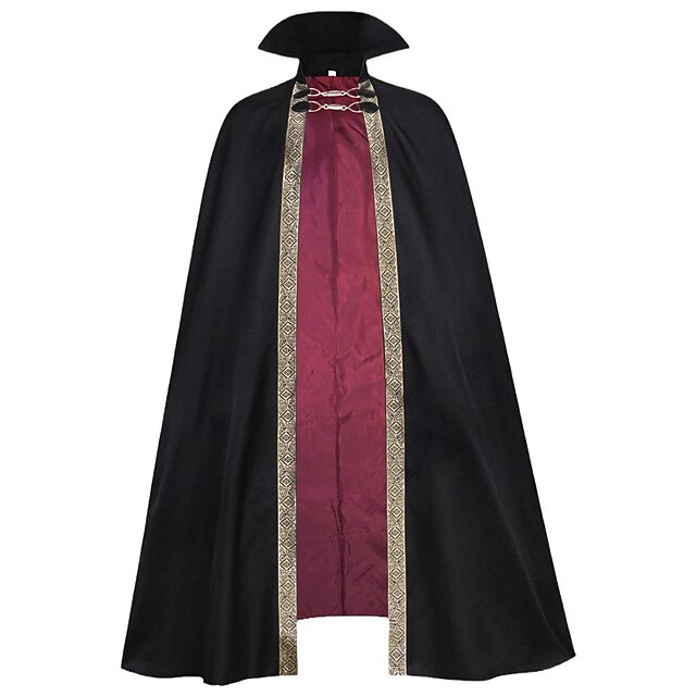 Retro Vintage Medieval Cape Cloak Vampire Solid Colored Fancy Dress Men ...