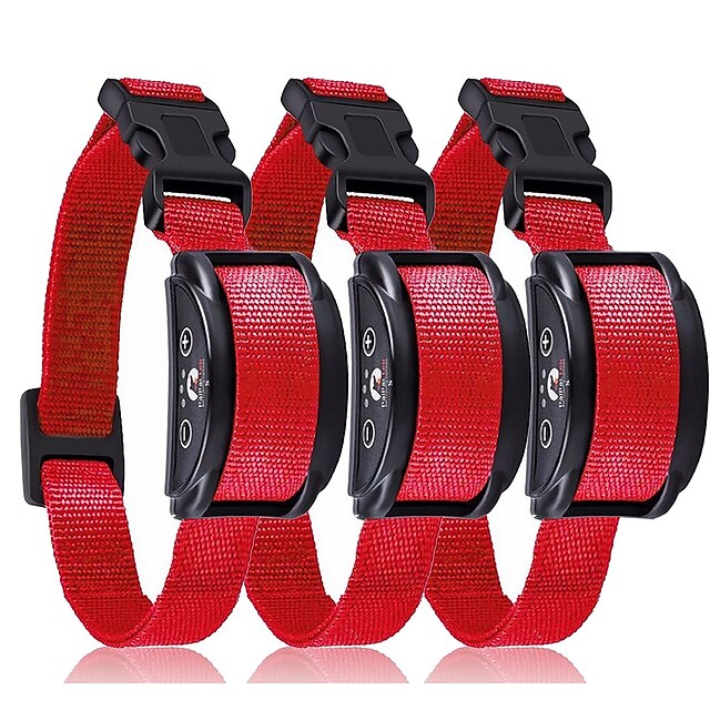 Pack of 3 Dog Bark Collar Barking Training Collar Waterproof ...