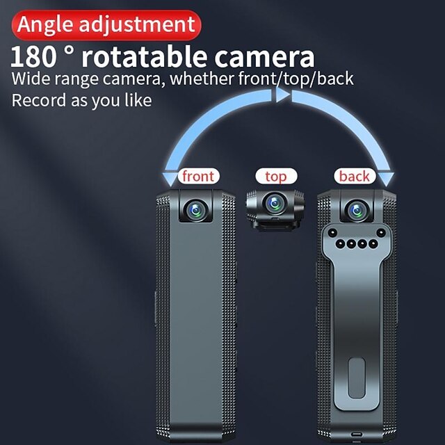 1080P HD Video Recorder Mini Hidden Camera Clip IR Night Cam Back Clip ...