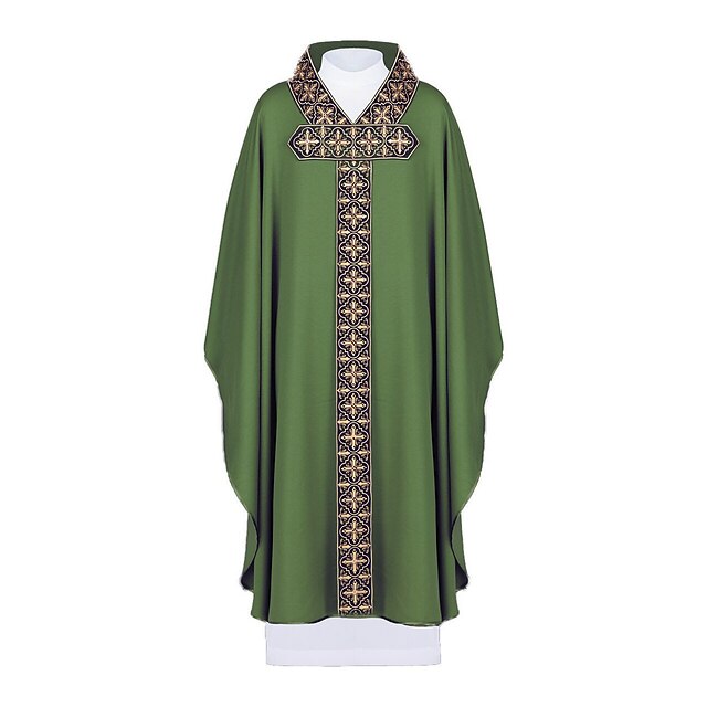 Retro Vintage Medieval Renaissance Robe Cassock Priest Printing Fancy ...