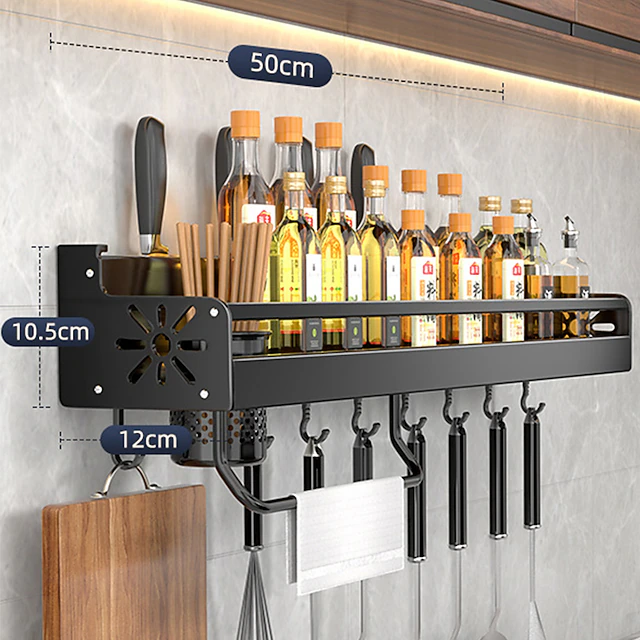 1pc Seasoning Rack With Hook, Kitchen Storage Rack, Multifunctional ...