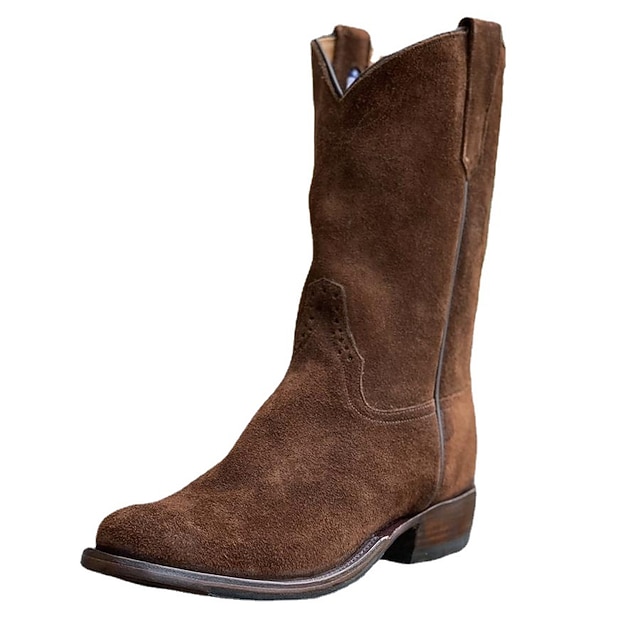 Men's Boots Cowboy Boots Suede Shoes Walking Classic Casual Outdoor ...