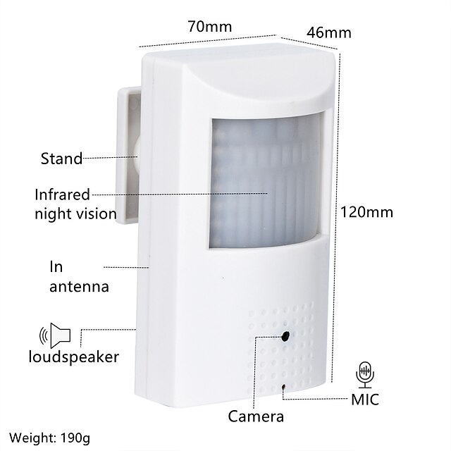 WIFI Pinhole Hidden PIR Style IR Audio IP Camera with NVR Audio Two-way ...