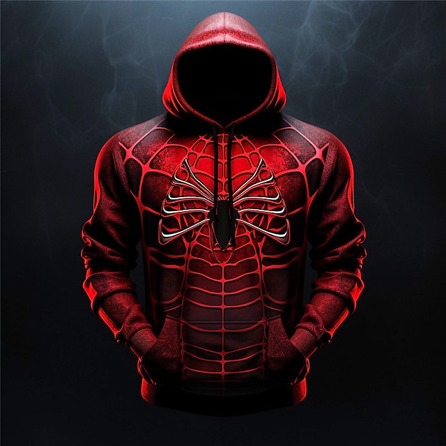Graphic Spiders Spider web Fashion Daily Basic Men's 3D Print Hoodie ...