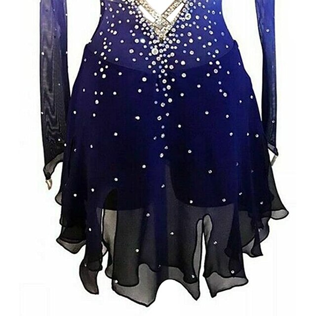 Figure Skating Dress Women's Girls' Ice Skating Dress Blue Stretchy ...