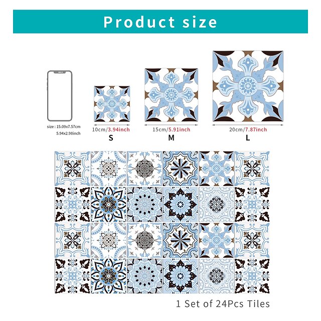 24pcs Creative Kitchen Bathroom Living Room Self-adhesive Wall Stickers ...