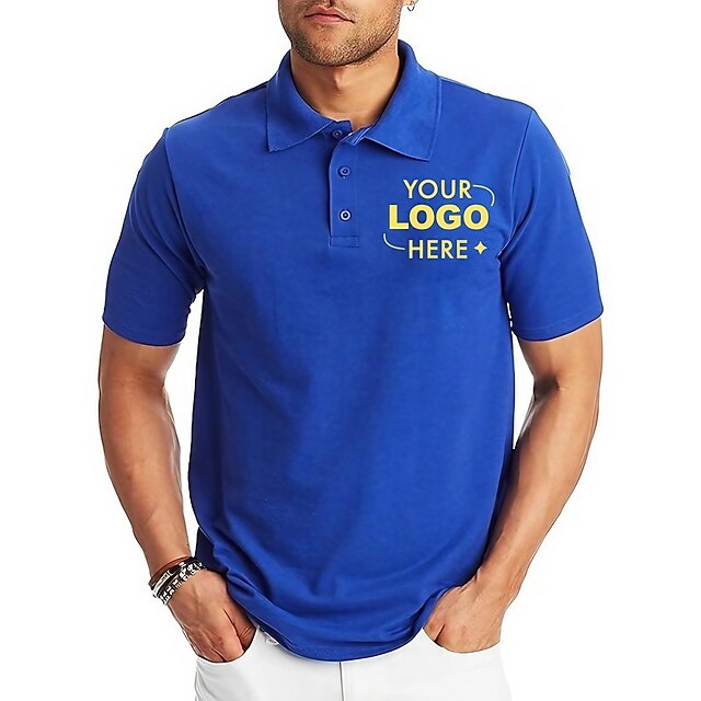 Men's Lapel Polo Graphic Polo Button Up Polos Polo Shirt Cotton Polo ...