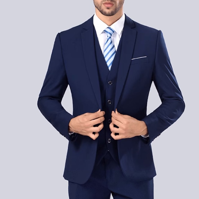 Men's Set Cocktail Attire Blazer Business Formal Evening Wedding Party ...