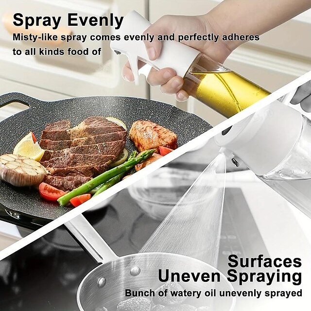 1pc, Baking Oil Sprayer Bottle, Cooking Oil Dispenser, 200ML/300Ml PET ...