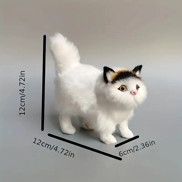 Simulated Cat Simulated Gray Cat Small Cat Decorations Flower Cat ...