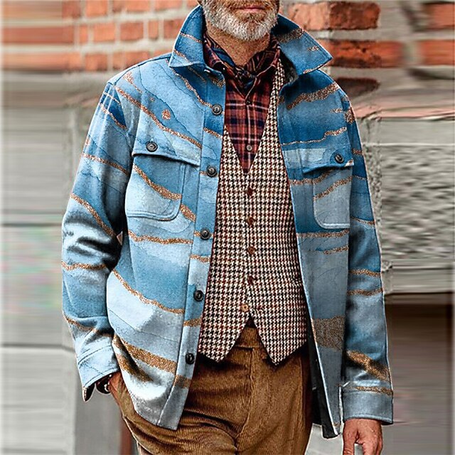 Marble Gradient Ramp Casual Men's Shirt Shirt Jacket Shacket Outdoor ...