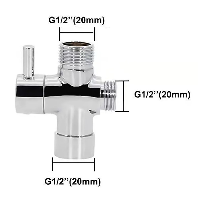 Brass Diverter Valve 3 Way Water Separator Shower Tee Adapter ...