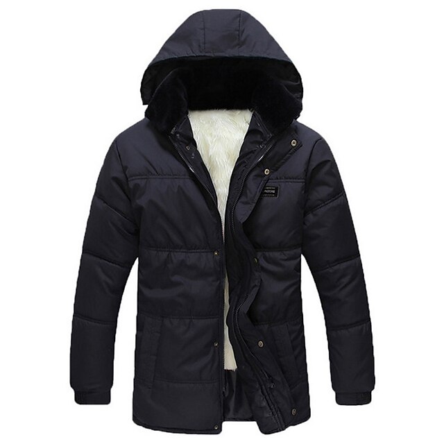 Men's Winter Coat Puffer Jacket Zipper Pocket Polyster Pocket Date ...