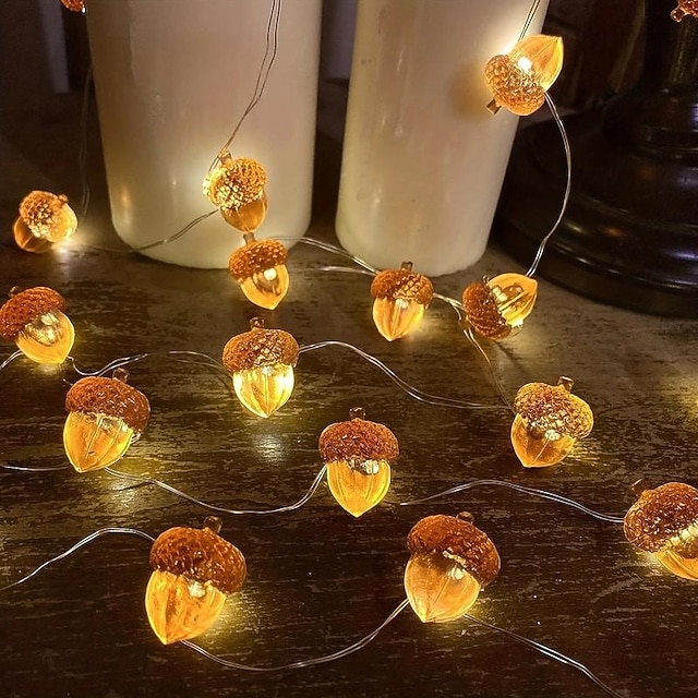 Thanksgiving Decorations Acorn Lights String, Fairy String Lights ...