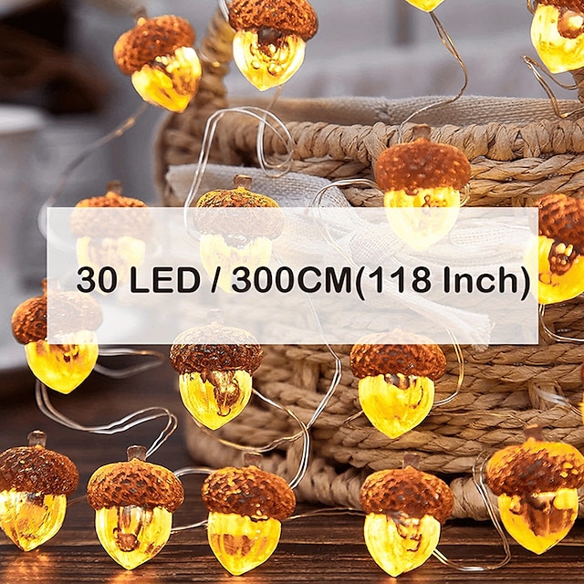 Thanksgiving Decorations Acorn Lights String, Fairy String Lights ...