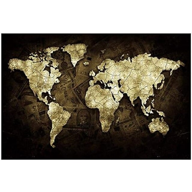World Map Prints Wall Art Modern Picture Home Decor Wall Hanging Gift ...