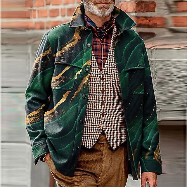 Marble Gradient Ramp Casual Men's Shirt Shirt Jacket Shacket Outdoor ...