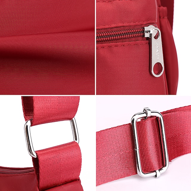 Women's Lightweight Nylon Crossbody Bag - Multi-Pocket Casual Shoulder ...