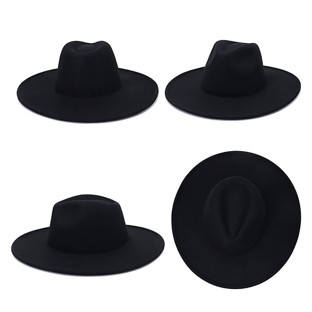 Punk Gothic Wide Brim Hat Fedora Hat Witchy Stiff Women's Fashion ...