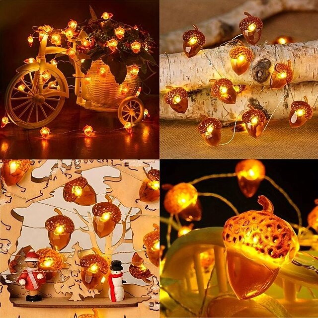 Thanksgiving Decorations Acorn Lights String, Fairy String Lights ...