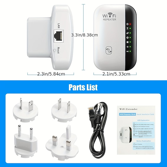 300Mbps WiFi Repeater WiFi Extender Amplifier WiFi Booster Wi Fi Signal ...