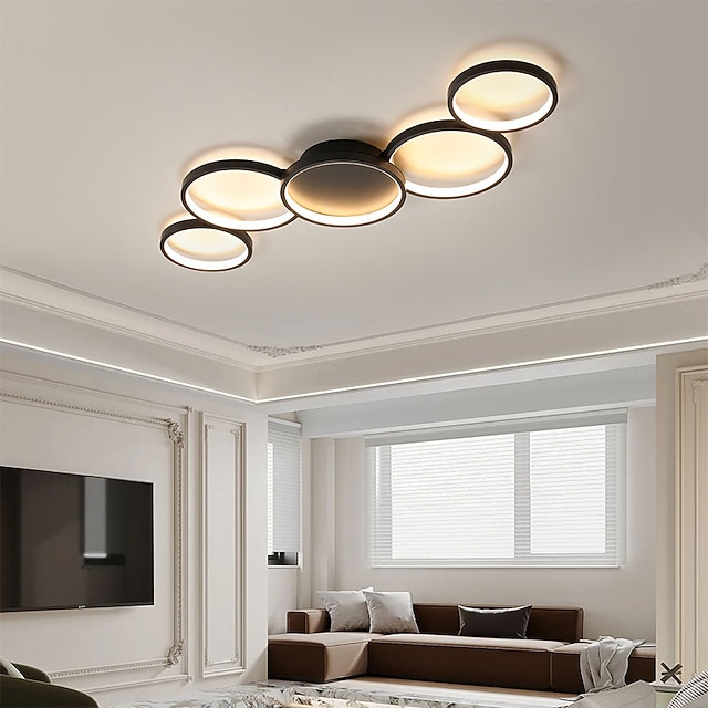 LED Ceilling Light Dimmable Circle Design Modern Metal Hanging ...